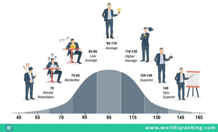 What's the average IQ score in the USA? State wise List.